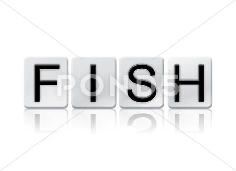 Fish Isolated Tiled Letters Concept and Theme: Graphic #68774661