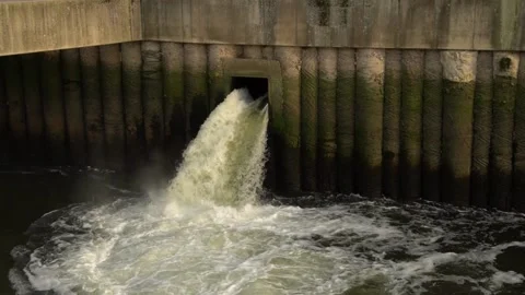 Fish ladder close to a hydro power plant... | Stock Video | Pond5