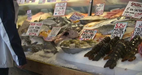 Fish market seafood 4K | Stock Video | Pond5