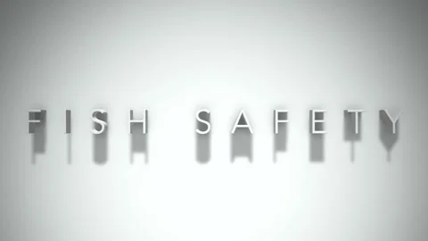 Fish Safety 3D title animation with shad... | Stock Video | Pond5