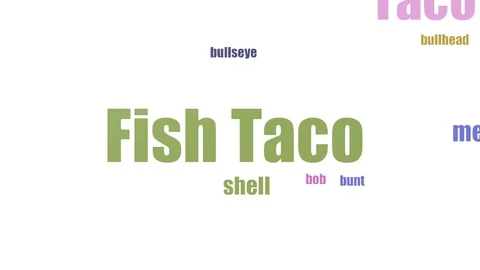 Fish Taco Word Cloud Animated Isolated O... | Stock Video | Pond5