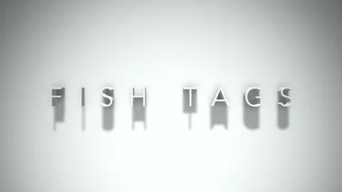 Fish Tags 3D title animation with shadow... | Stock Video | Pond5