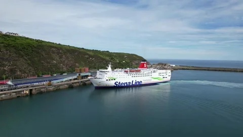 Fishguard ferry terminal stena line mane... | Stock Video | Pond5