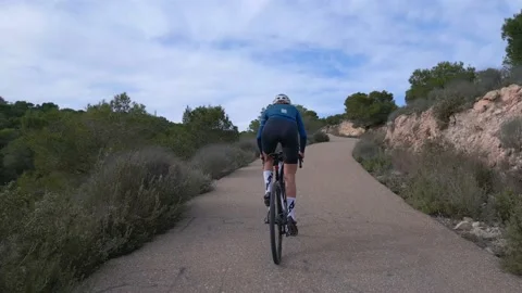 fit female athlete conquer steep hills o... | Stock Video | Pond5