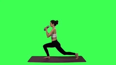 Fit Woman Exercises with Small Barbells,... | Stock Video | Pond5