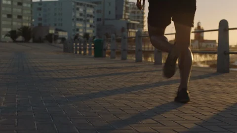 fit young man running fast athlete train... | Stock Video | Pond5