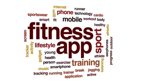 Fitness app animated word cloud, text de... | Stock Video | Pond5