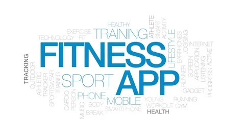 Fitness app animated word cloud, text de... | Stock Video | Pond5