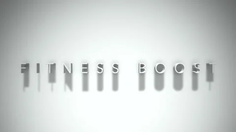 fitness boost 3D title animation white t... | Stock Video | Pond5