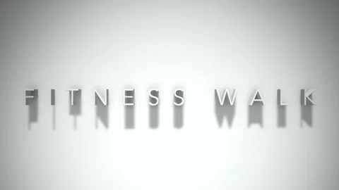 fitness walk 3D title animation white te... | Stock Video | Pond5
