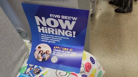 Five Below Now Hiring Signage Job Career... | Stock Video | Pond5