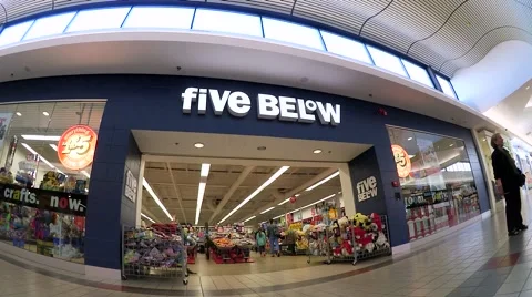 Five Below retailer, mall storefront | Stock Video | Pond5