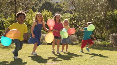 Five children running towards camera wit... | Stock Video | Pond5