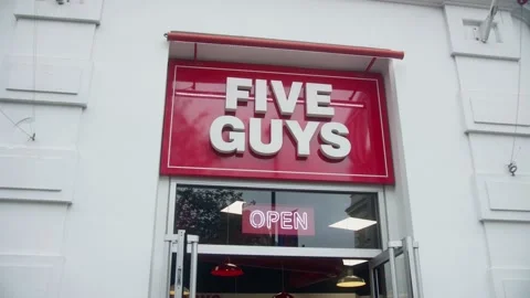 Five Guys London's store front | Stock Video | Pond5