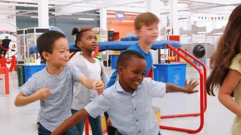 Five kids dancing around and having fun ... | Stock Video | Pond5