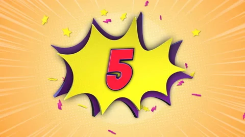 Five Number Comic Text Animation, with A... | Stock Video | Pond5