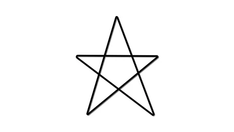 Five pointed star, five-ray star self dr... | Stock Video | Pond5