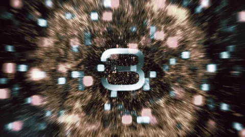 Five seconds Countdown with grid digital... | Stock Video | Pond5