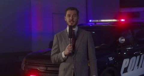 FIXED Reporter talking into camera on a ... | Stock Video | Pond5