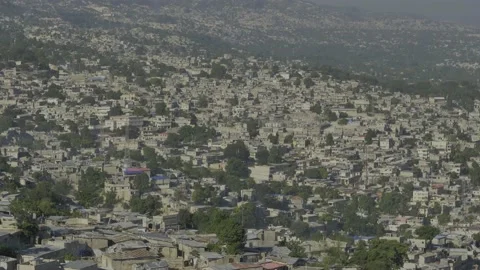 Fixed shot on the heights of Port au Pri... | Stock Video | Pond5