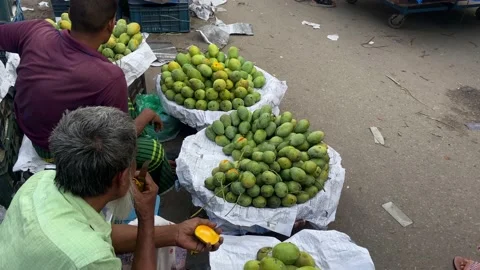 Fixed Shot Of People Selling Fruits In S... | Stock Video | Pond5