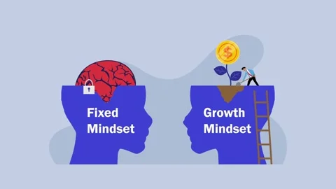 Fixed vs Growth Mindset cartoon animatio... | Stock Video | Pond5