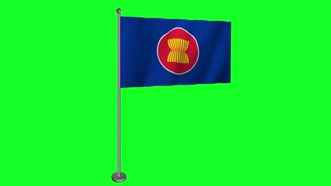 The flag of ASEAN waving animation in wi... | Stock Video | Pond5