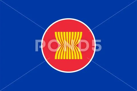 Flag of Association of Southeast Asian Nations, ASEAN, ASEAN emblem on ...