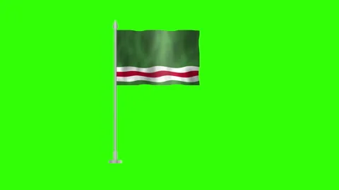 Flag of Chechen, Pole flag of Chechen on... | Stock Video | Pond5