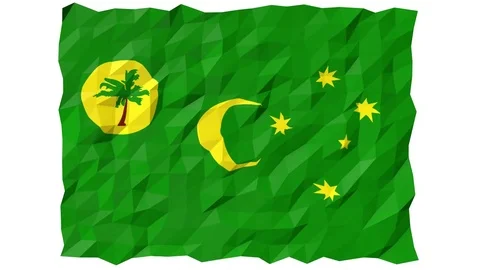Flag of Cocos Islands 3D Wallpaper Anima... | Stock Video | Pond5