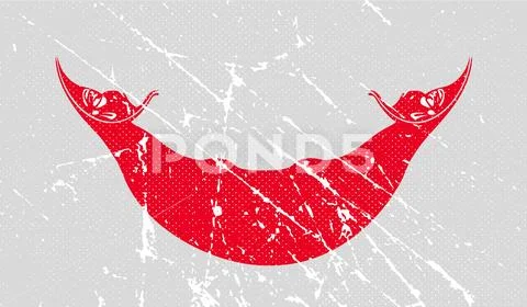 Flag of Easter Rapa Nui, CHILE with old texture.: Royalty Free #116455086