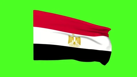 Flag of Egypt on a green screen. 3D anim... | Stock Video | Pond5