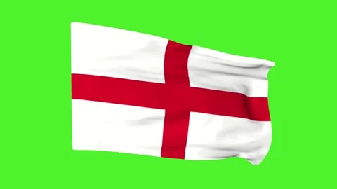 Flag of England on a green screen. 3D an... | Stock Video | Pond5