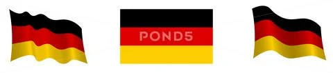 Flag of the Federal Republic of Germany in a static position and in ...
