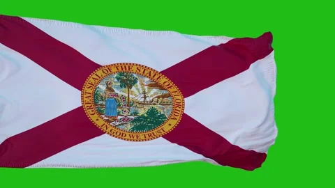 Flag of Florida on Green Screen. Perfect... | Stock Video | Pond5