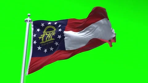 Flag of Georgia US State waving flag ani... | Stock Video | Pond5