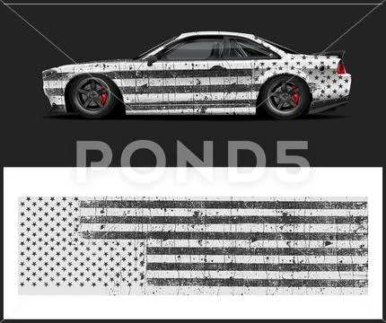 Flag Graphics Vinyl Decals Compatible for Racing car wrap design ...