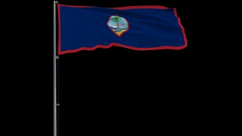 Flag Guam on transparent background, 4k ... | Stock Video | Pond5
