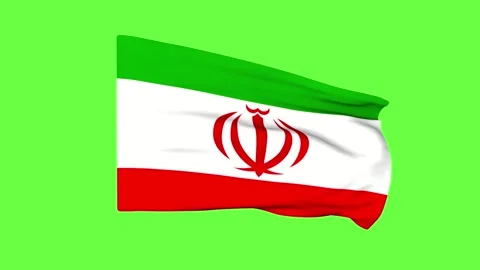 Flag of Iran on a green screen. 3D anima... | Stock Video | Pond5