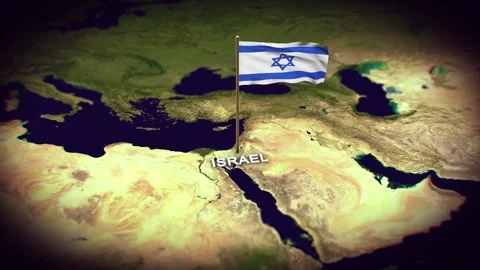 The Flag of Israel on the World Map, Isr... | Stock Video | Pond5