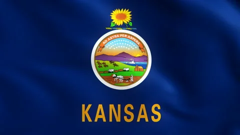 Flag of Kansas Background Video Loop | Stock Video | Pond5