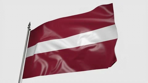 Flag of Latvia on a flagpole. 3D animati... | Stock Video | Pond5