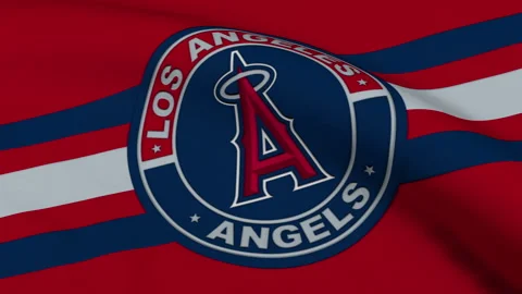 Flag with Los Angeles Angels Logo Loop | Stock Video | Pond5