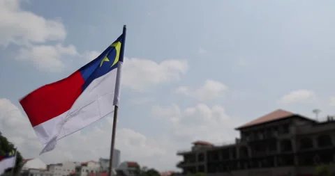 Flag of the Malaysian state Malacca and ... | Stock Video | Pond5