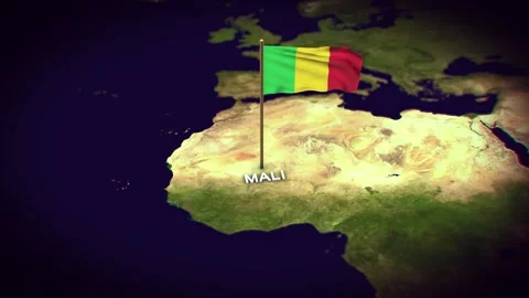 The Flag of Mali on the World Map, Mali ... | Stock Video | Pond5