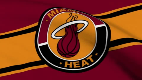 Flag with Miami Heat Logo Loop | Stock Video | Pond5