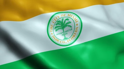 Flag of Miami USA City Seamless Looping ... | Stock Video | Pond5