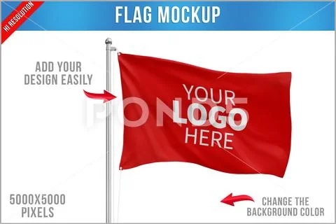 Flag Mockup ~ PSD Photoshop Template #245453498 | Pond5