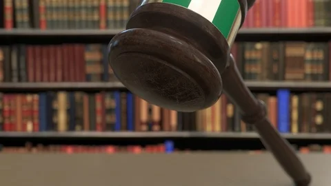 Flag of Nigeria on falling judges gavel ... | Stock Video | Pond5