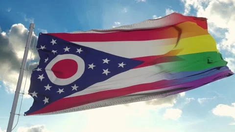 Flag of Ohio and LGBT. Ohio and LGBT Mix... | Stock Video | Pond5